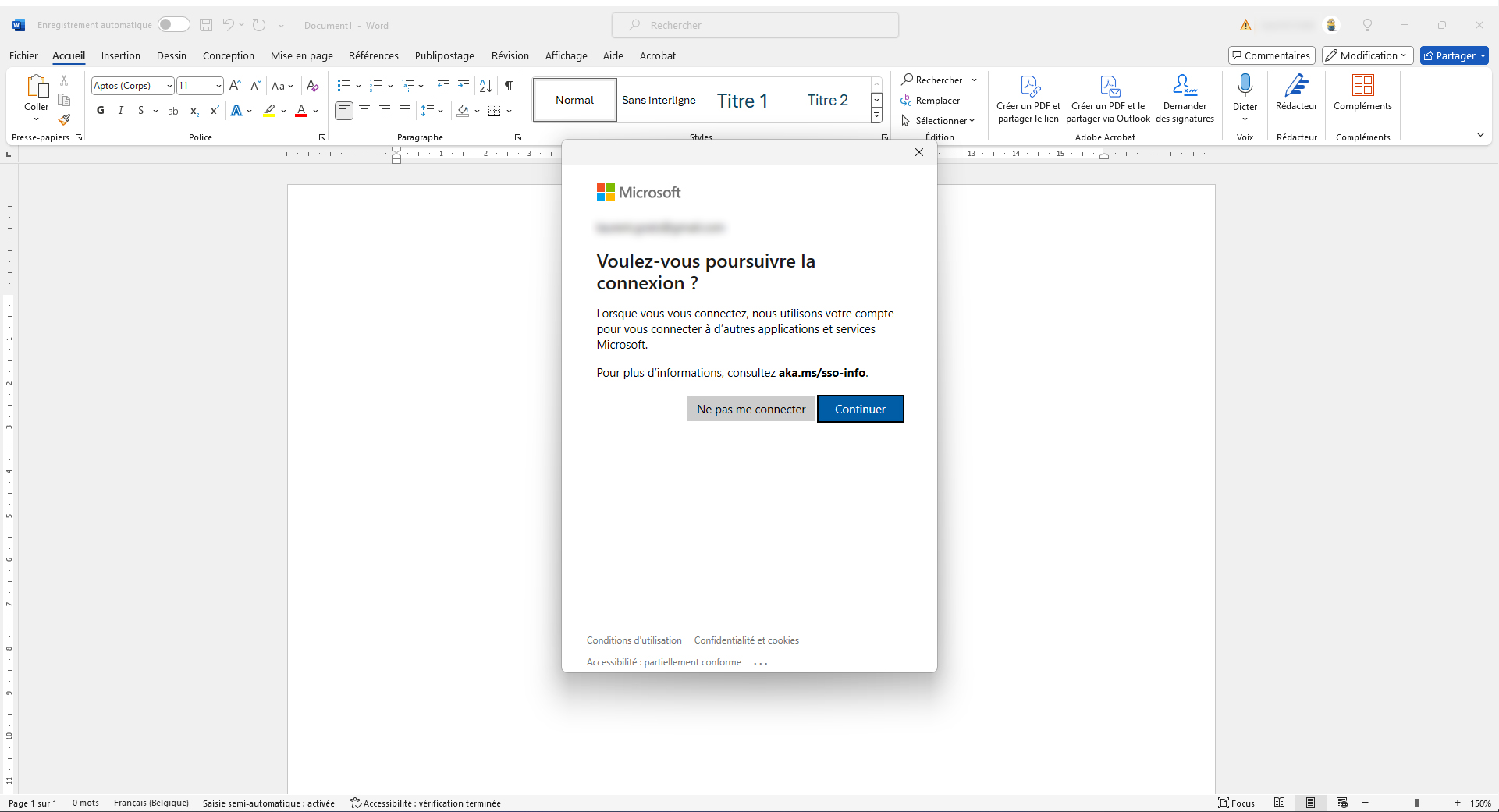 Problème de connexion au compte sur Microsoft 365 au démarrage du PC ...